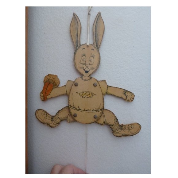 Toys | Vintage Jumping Jack Rabbit Pull Toy | Poshmark